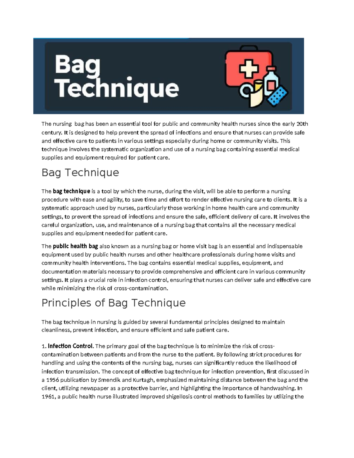 Nursing Bag Technique 2024: Infection Control & Best Practices - Studocu