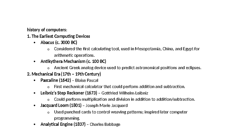 History of computers - history of computers: 1. The Earliest Computing ...