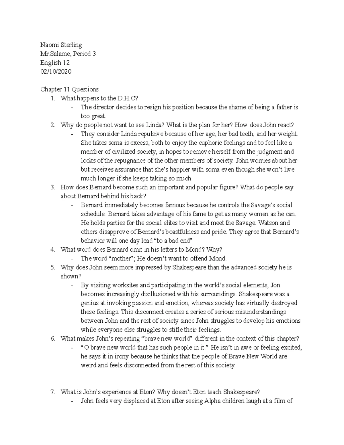 All Quiet on the Western Front Study Guide with Answers Chapters 1-6 ...