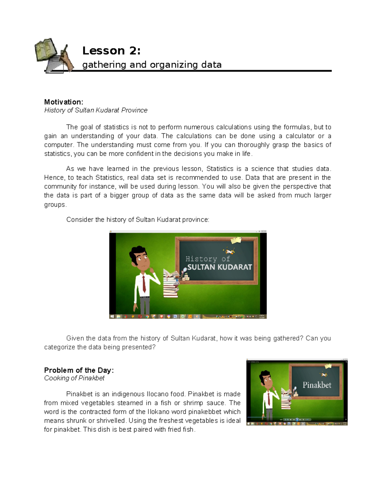 Lesson 2: Data Gathering & Organization in Statistics (GRU6585) - Studocu
