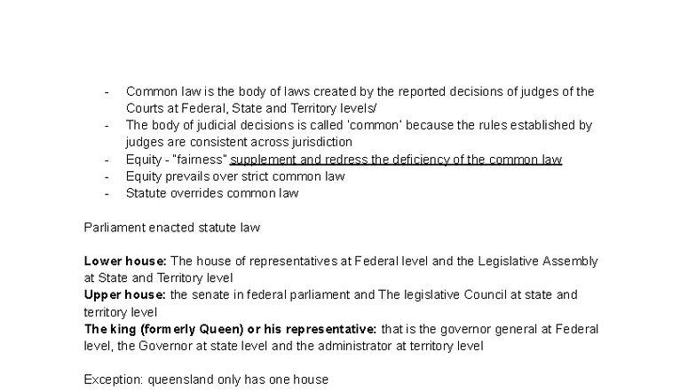 Laws1100 - Common Law and Statutory Interpretation Notes - Studocu