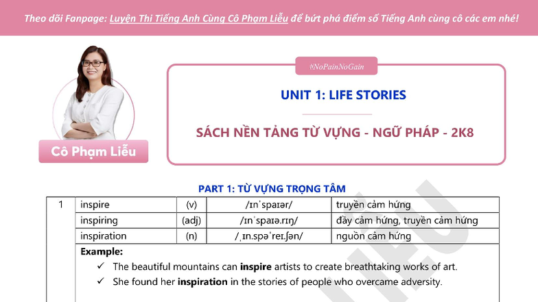 Unit 1: Life Stories - Vocabulary and Grammar Notes 2K8 Pham Liéu - Studocu