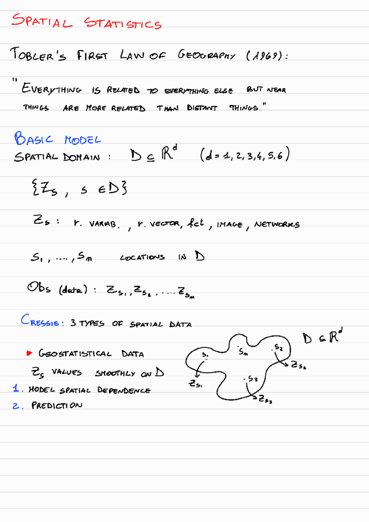 SPATIAL STATISTICS: TOBLER'S LAW & GEOSTATISTICAL DATA (Lesson 9) - Studocu