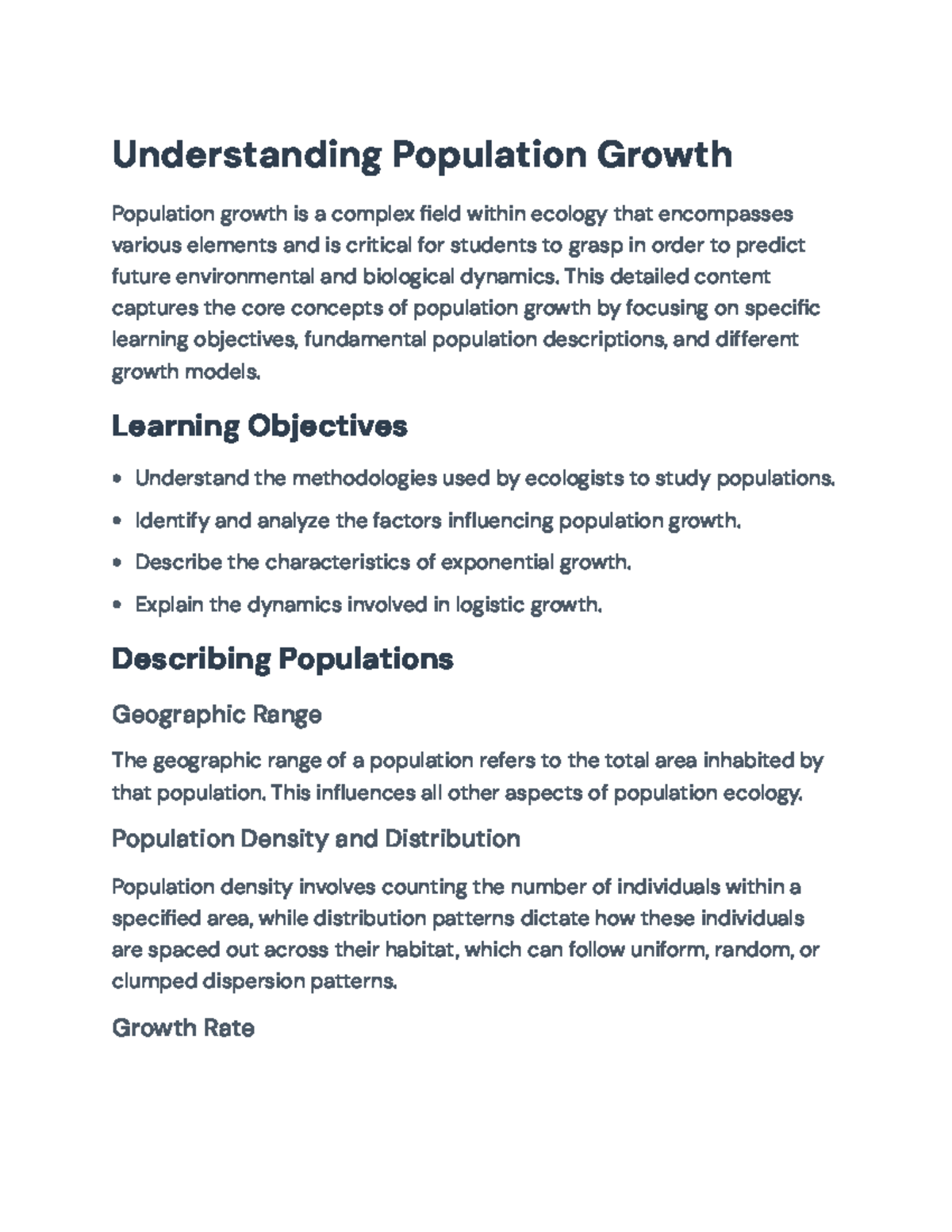 Understanding Population Growth: Key Concepts and Dynamics ...