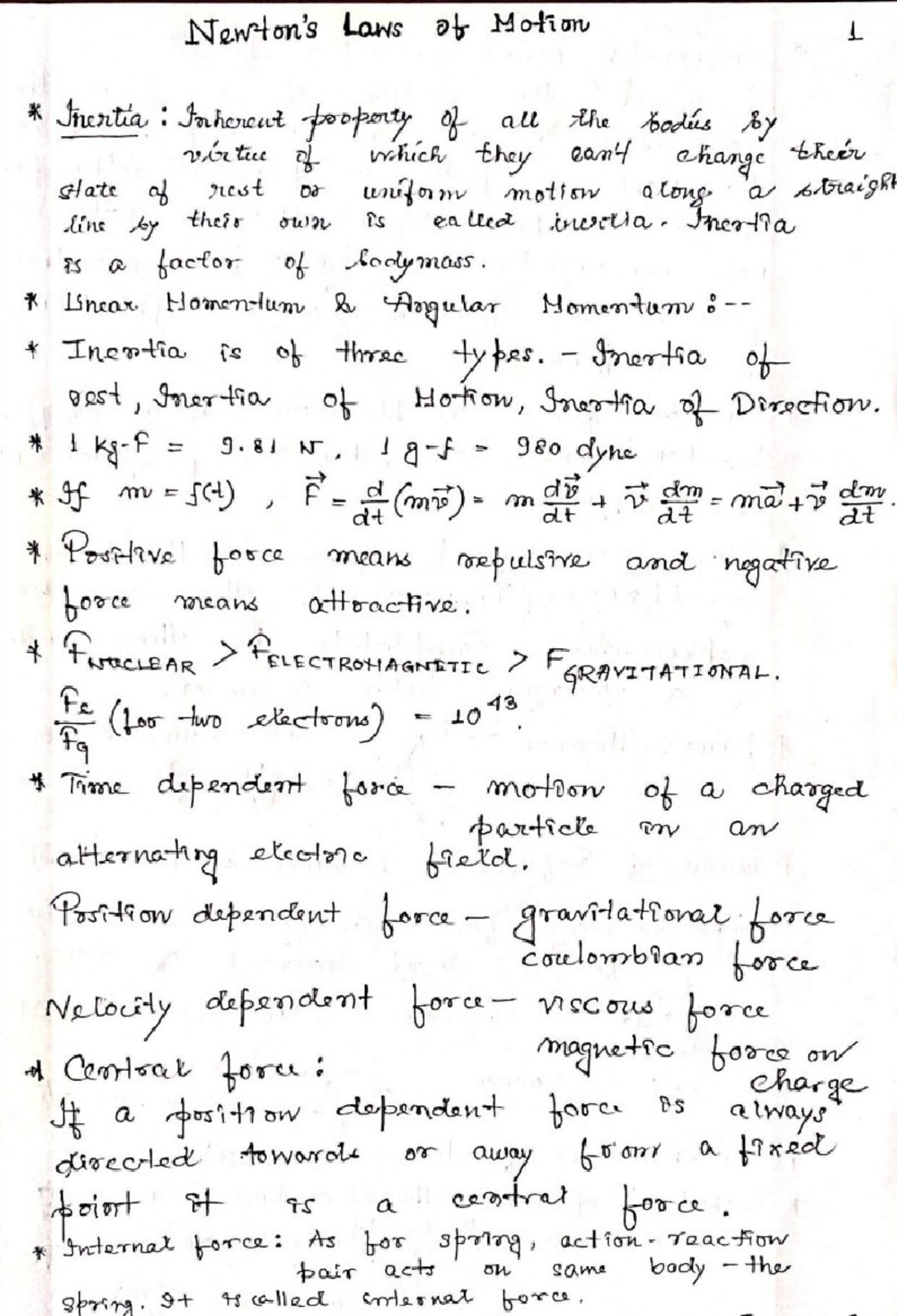 Newton's Laws of Motion - Fundamental Of Physics - Studocu