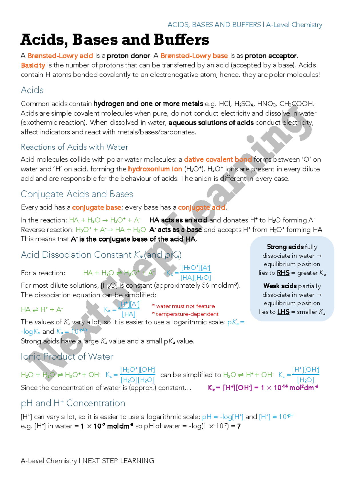 Summary of ACIDS, BASES & BUFFERS - Chemistry Concepts - Studocu