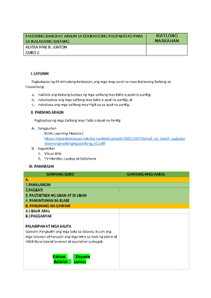 Handout Filipino 8 Module 4 Q2 - FILIPINO 8 Ikalawang Markahan - Modyul ...