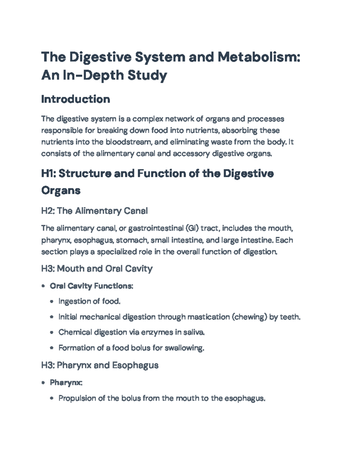 Digestive System and Metabolism: A Comprehensive Study Guide - The ...