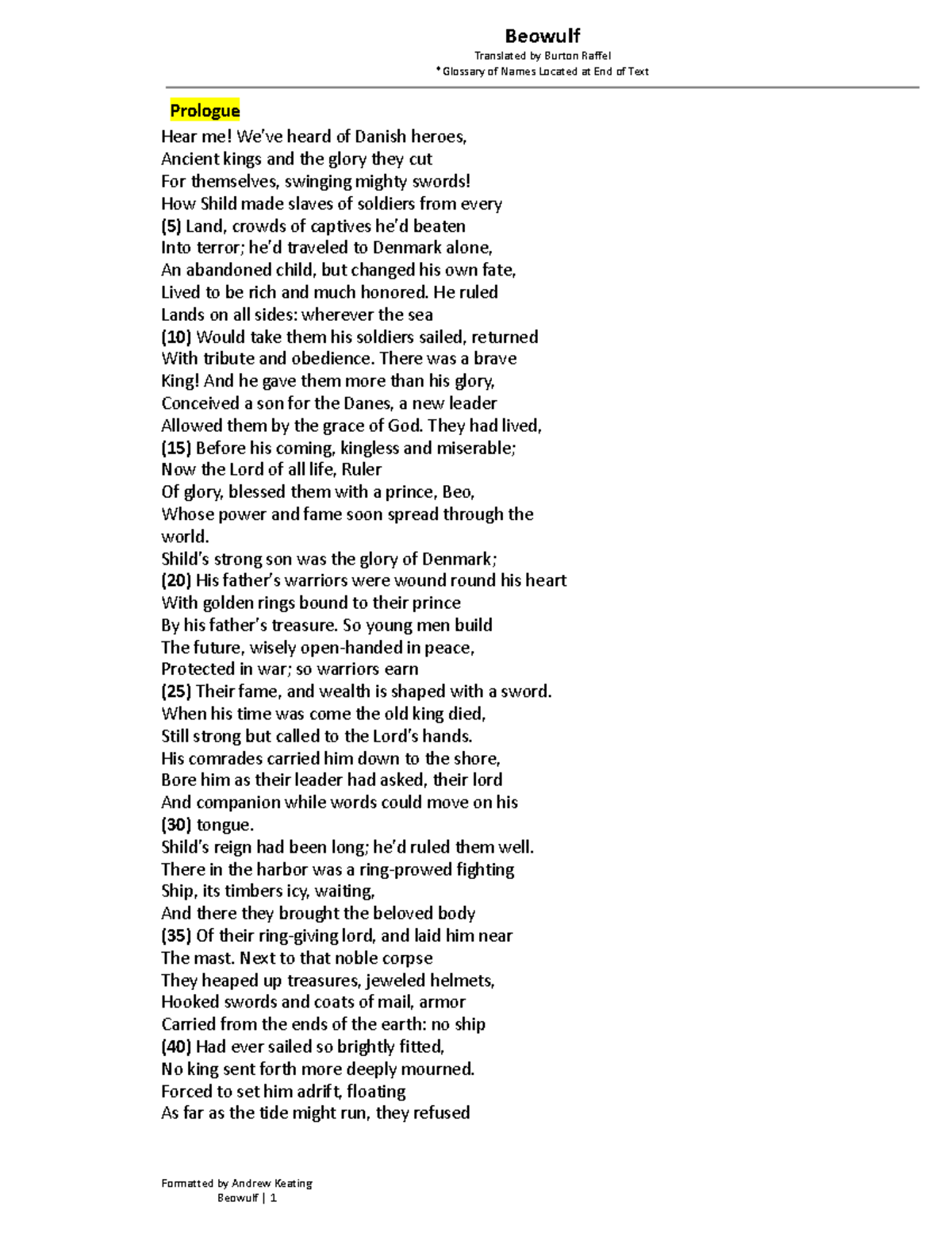 Beowulf: A Heroic Epic of Glory and Grendel's Defeat (ENG 101) - Studocu