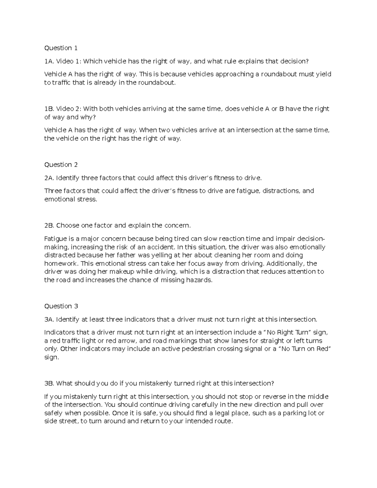 Flvs 4.5 Assignment: Right of Way & Driving Fitness Analysis - Studocu
