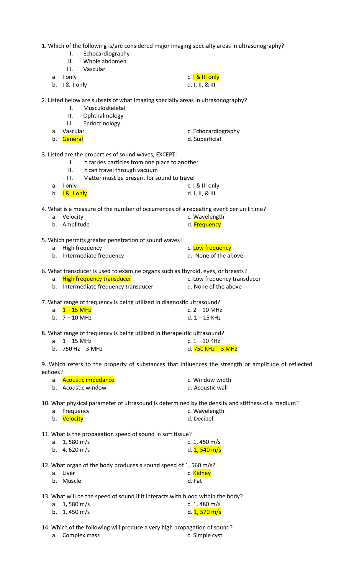 Ultrasonography (UTZ) Questions & Answers: Comprehensive Review - Studocu