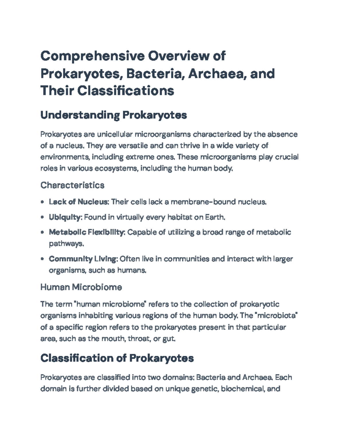 Prokaryotes Overview: Classifications of Bacteria & Archaea - Studocu