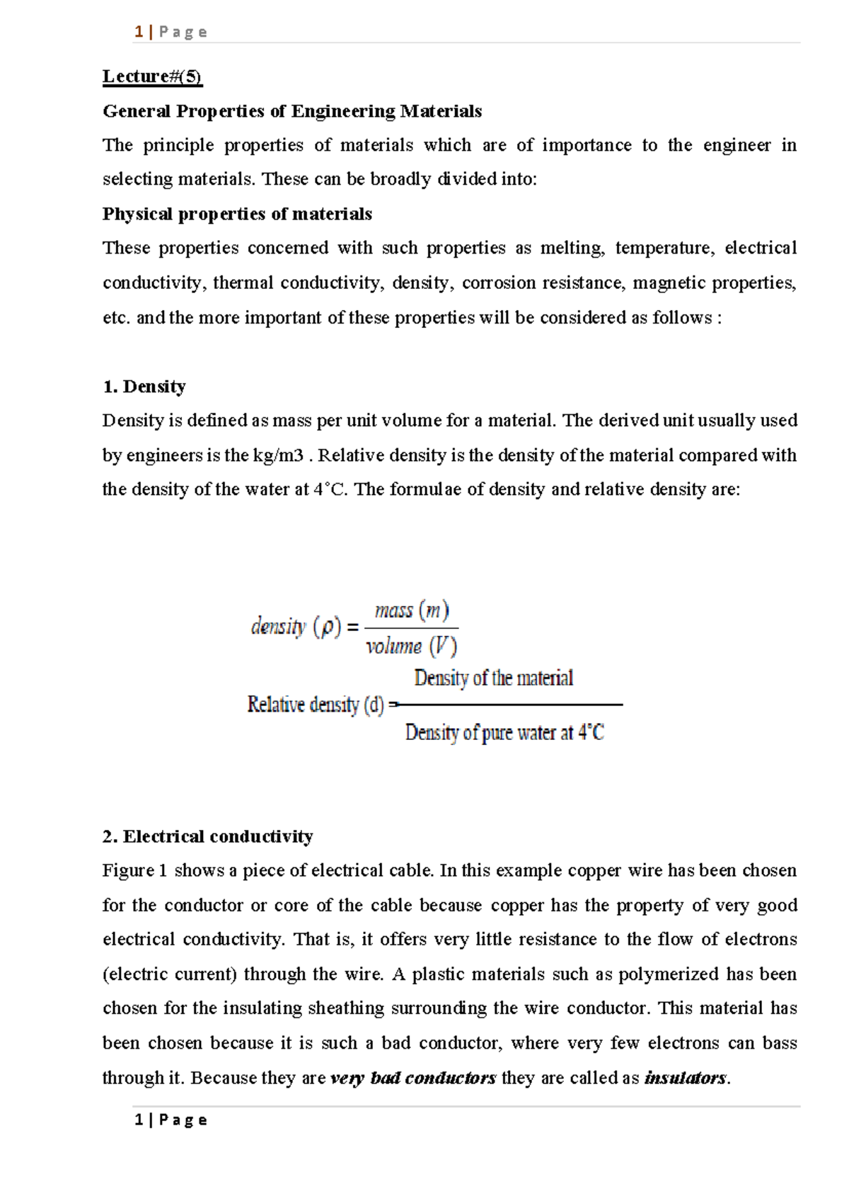 ENGR 101: Lecture on General Properties of Engineering Materials - Studocu
