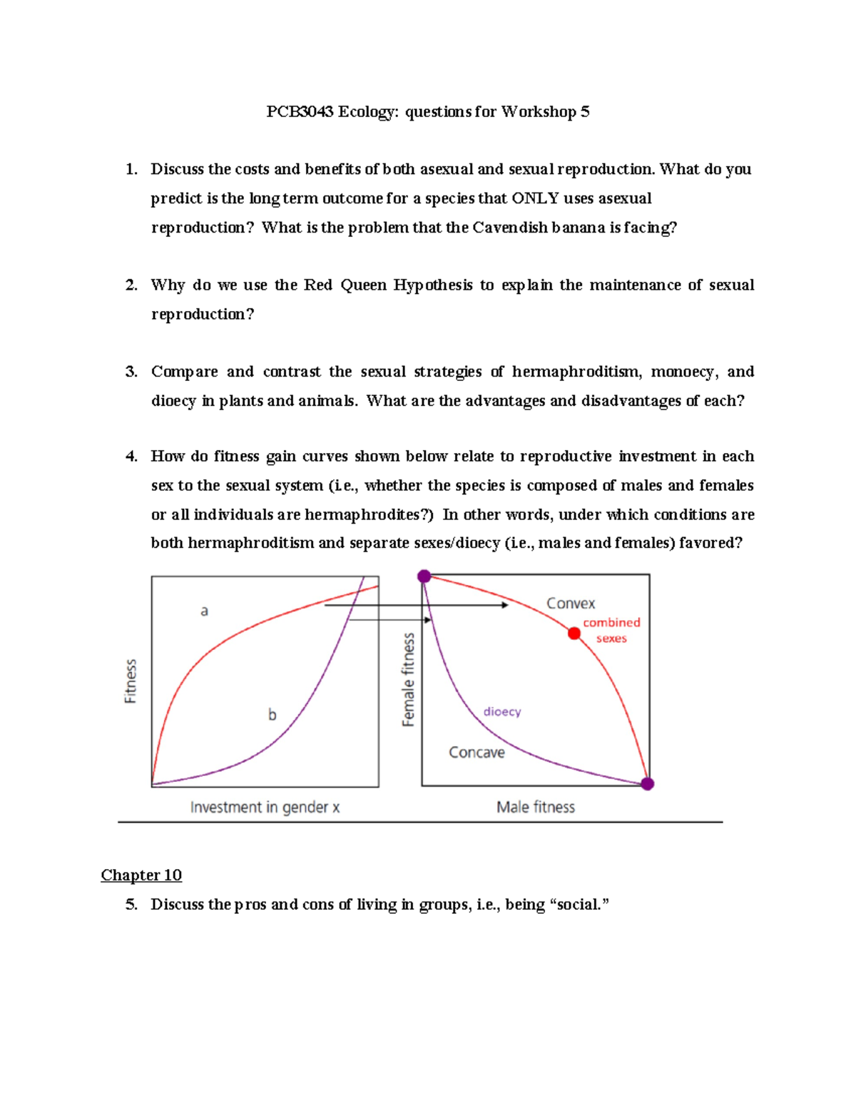 PCB 3043 PLTL Summer 24' Workshop #5 Ecology Questions Analysis - Studocu