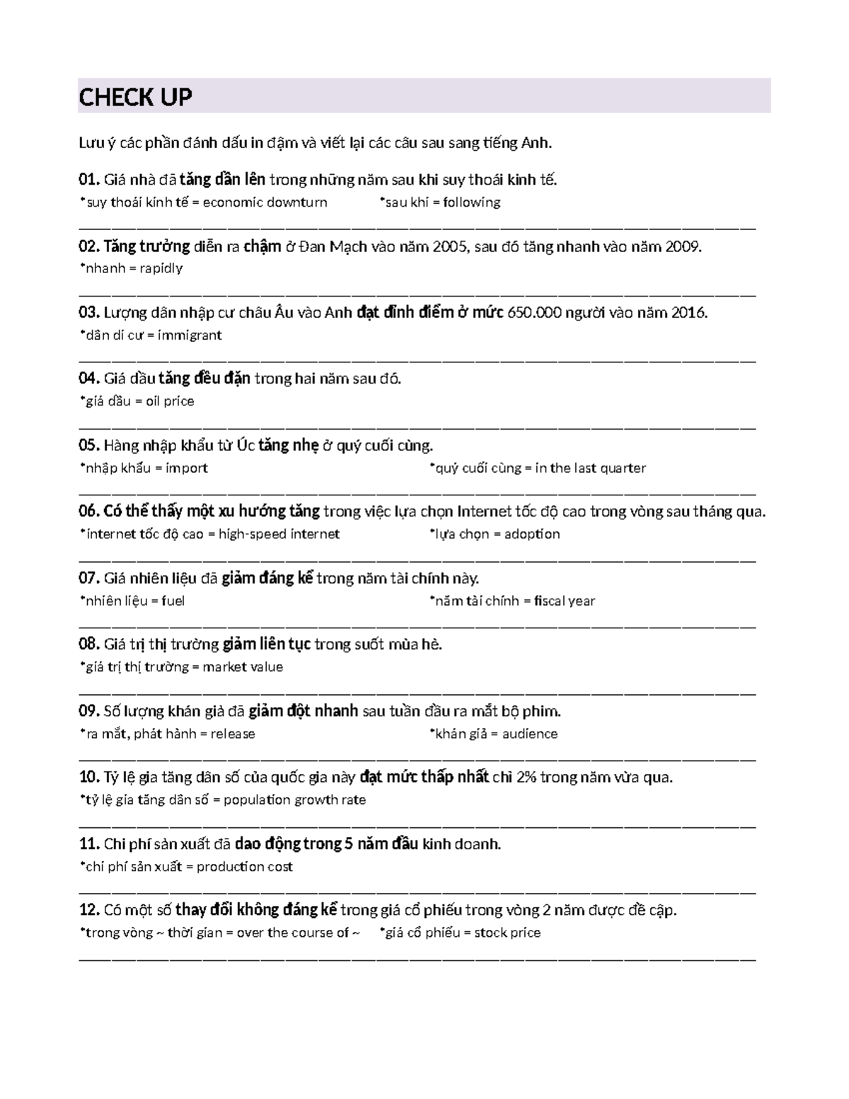 Check UP - TIẾNG ANH IELTS - WRITING TASK 1 Notes - Studocu