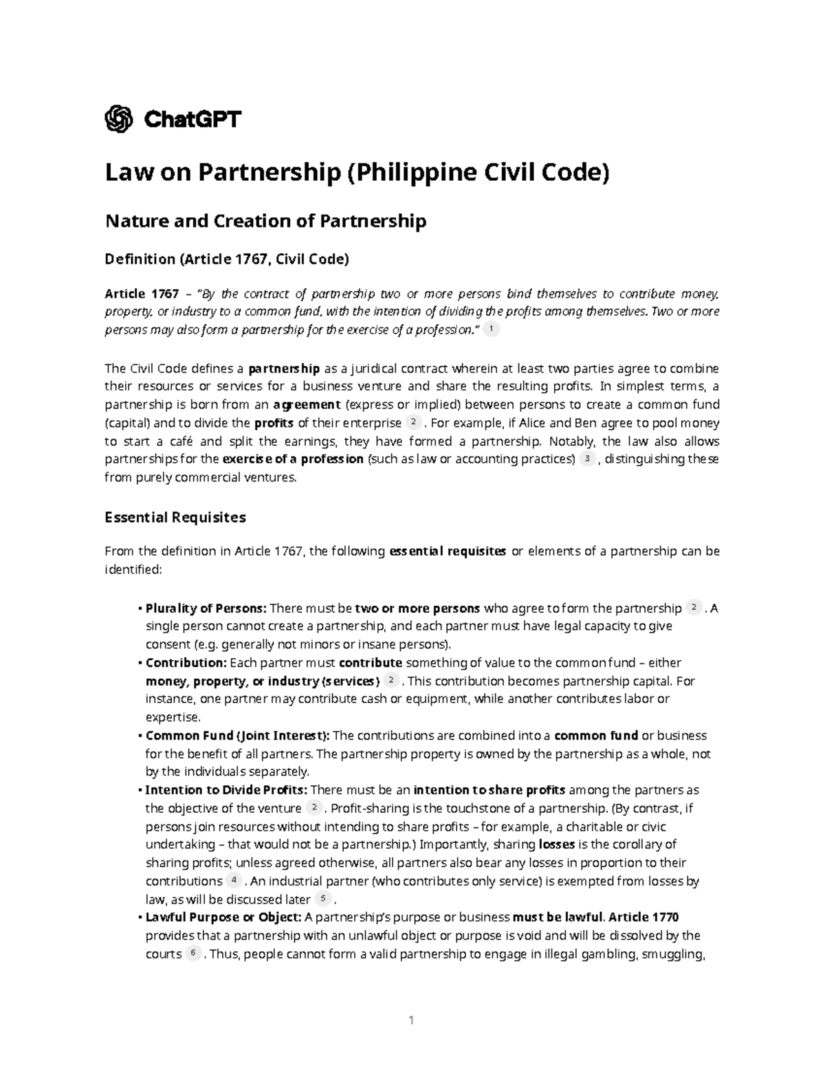 Law on Partnership: Nature, Creation, and Key Provisions (Philippine ...