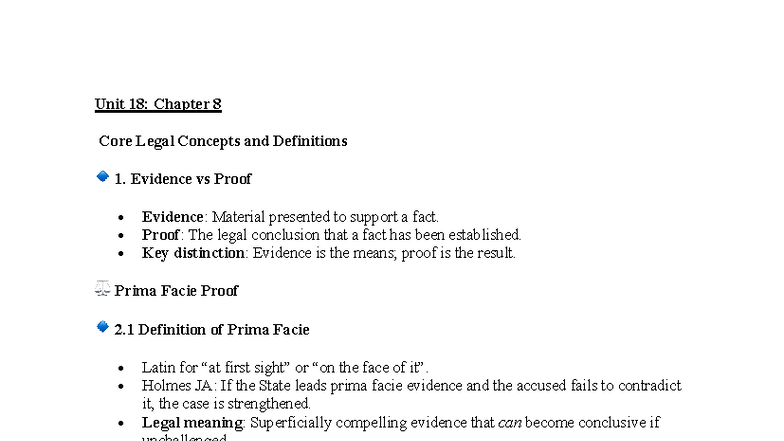 Unit 18-Chapter 8 - Summary of Chapter - Unit 1 8 : Chapter 8 Core ...