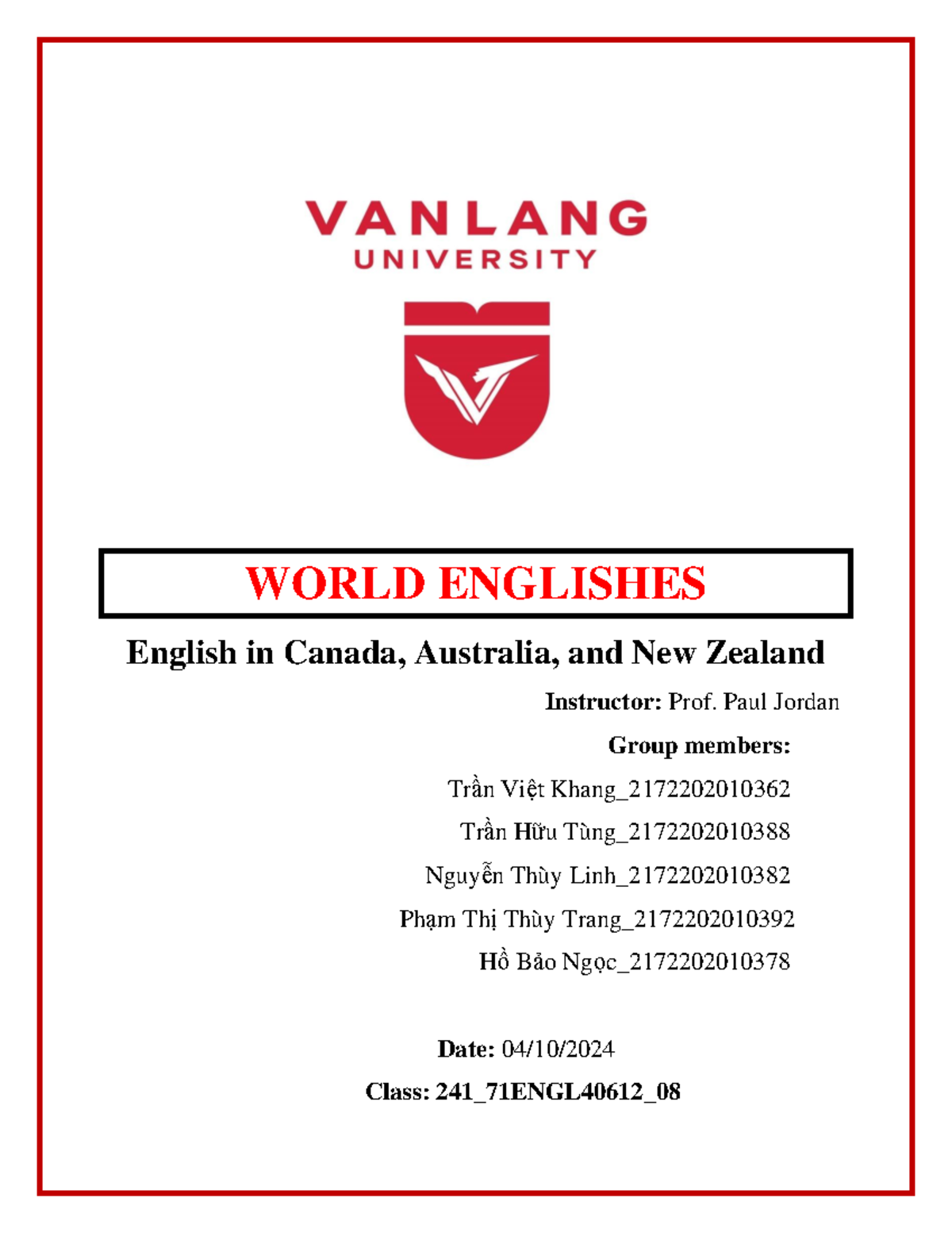 English in Canada, Australia, and New Zealand - Gr04 Study Guide - Studocu