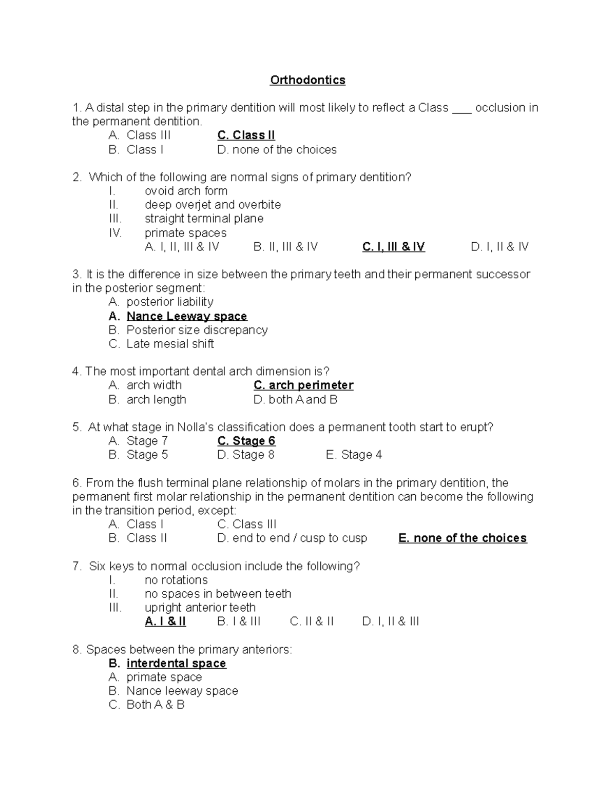 Orthodontics Exam 2018: Questions & Answers Review Guide - Studocu