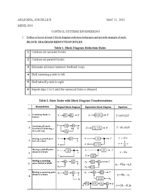 16-5157 Tutorial 2.1 - Block Diagram Reduction - Solutions - Tutorial Solutions - Block Diagram ...