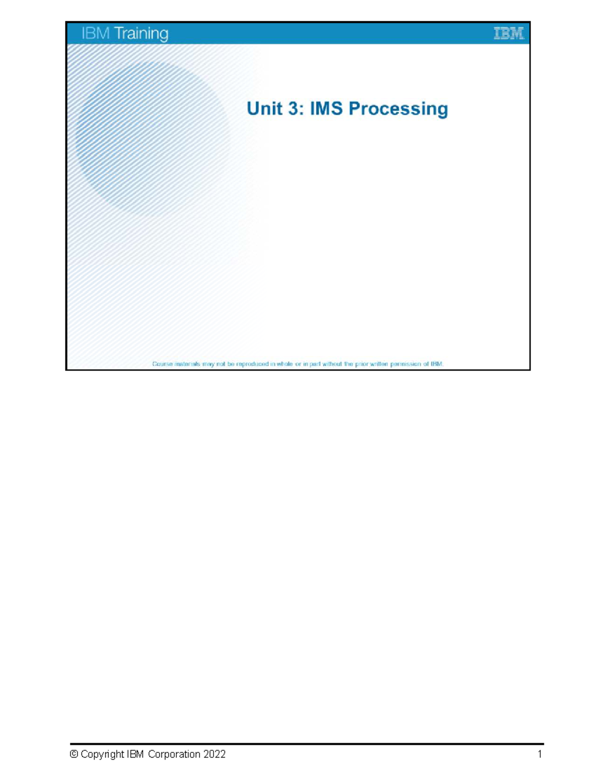 Unit 3 - IMS System Programming Course Notes - Studocu