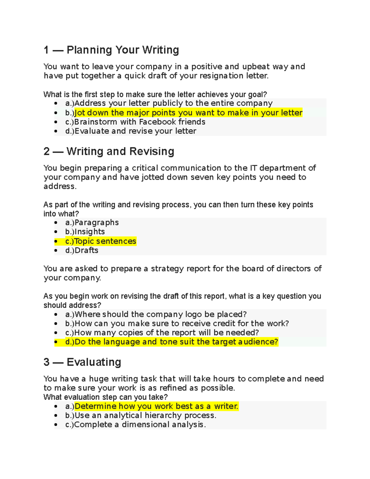BUS 200: Business Writing Process - Unit 3 Challenge 2 Notes - Studocu