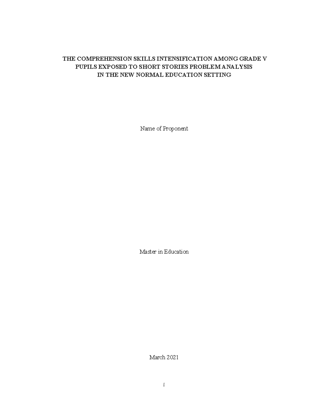Intensifying Comprehension Skills in Grade V: A Study on Short Stories ...