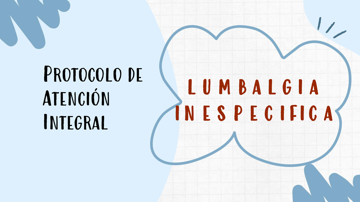 PAI Lumbalgia Inespecífica: Protocolo de Atención Integral y ...