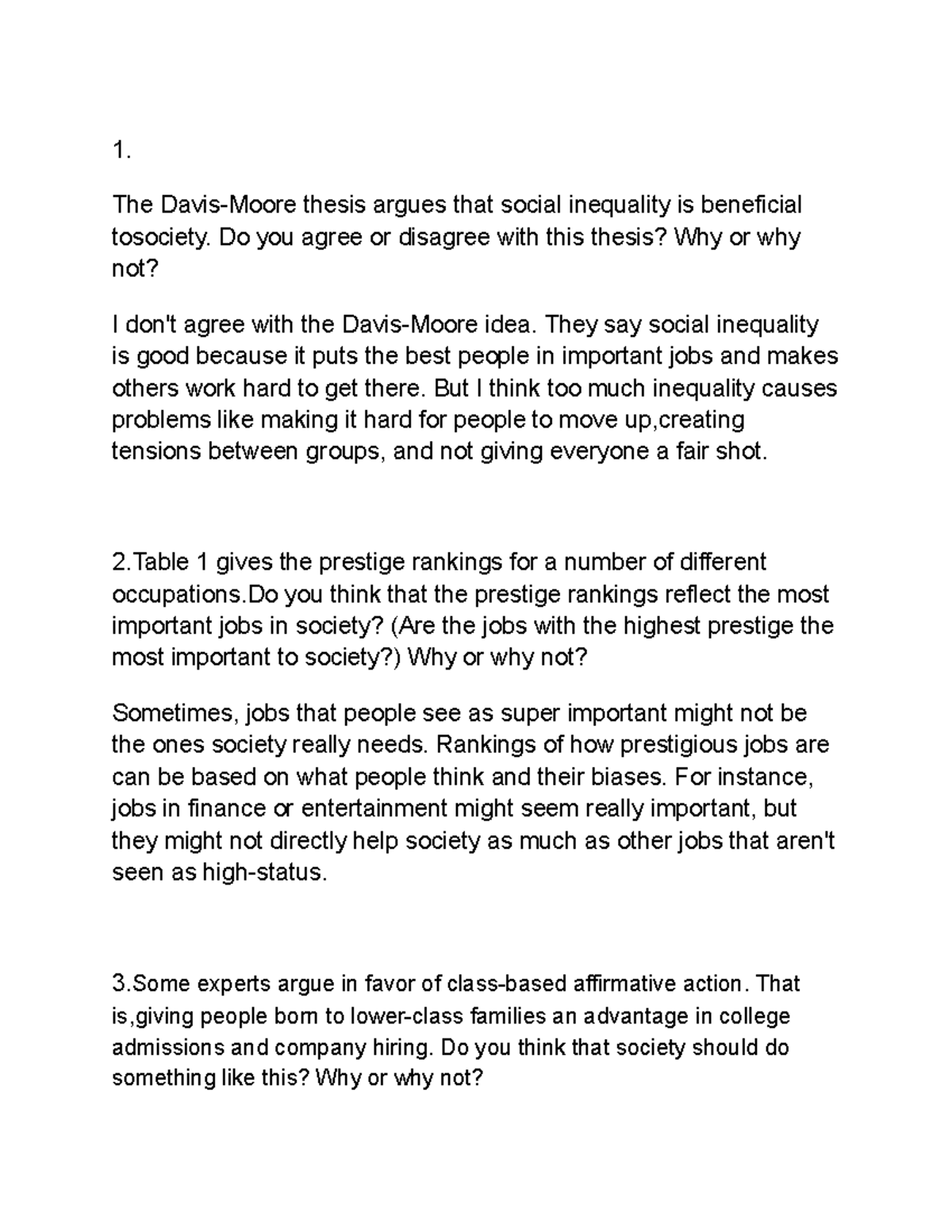 Unit 6: Social Inequality and Job Prestige - A Critical Analysis - Studocu