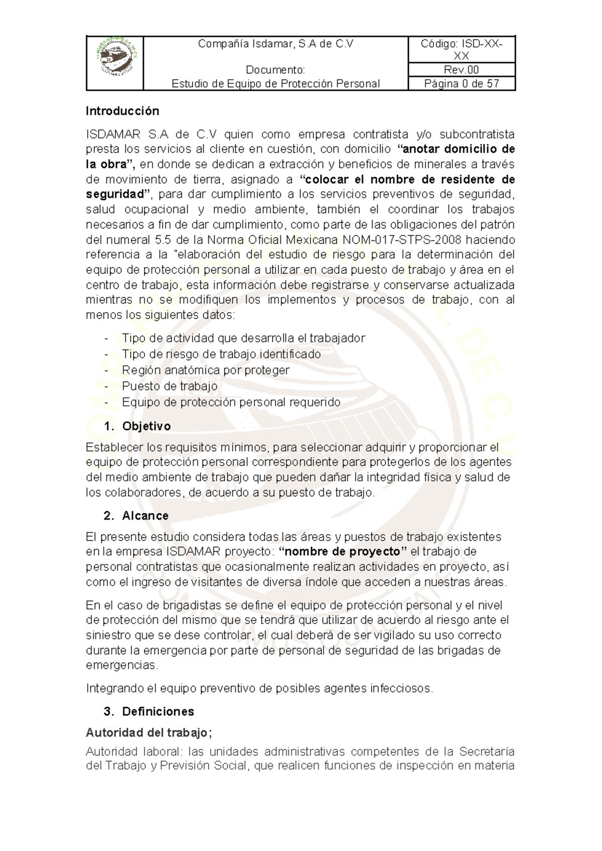 Estudio de EPP y Riesgos Laborales en ISD-XX: Informe Completo - Studocu