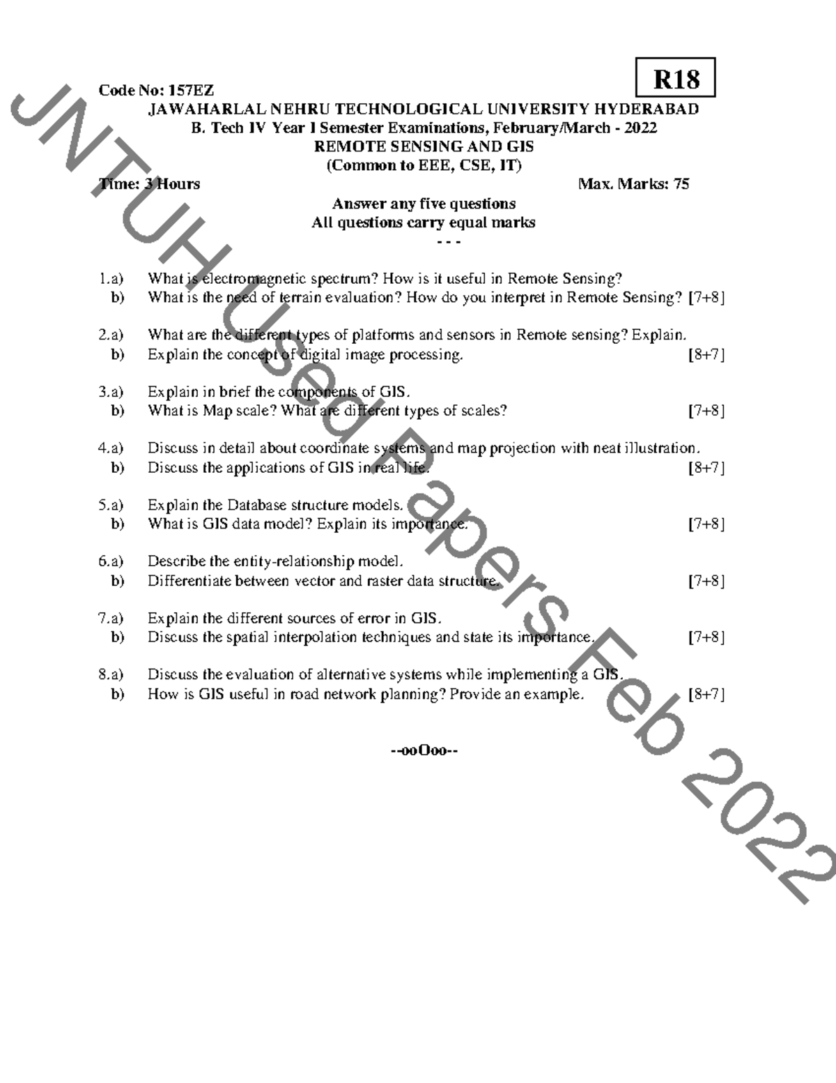 Gis1 - study material - Code No: 157EZ JAWAHARLAL NEHRU TECHNOLOGICAL UNIVERSITY HYDERABAD B ...