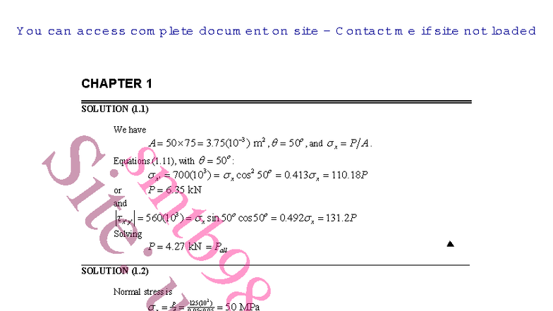 Solution Manual for Advanced Mechanics of Materials (ENGR 301) - Studocu