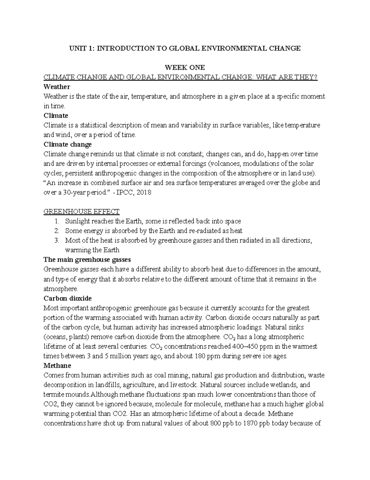 GEOG 3020 - Notes on unit 1-2 - UNIT 1: INTRODUCTION TO GLOBAL ...