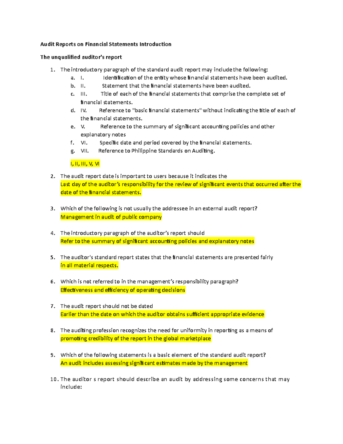 Audit Reports on Financial Statements: A Comprehensive Guide - Studocu