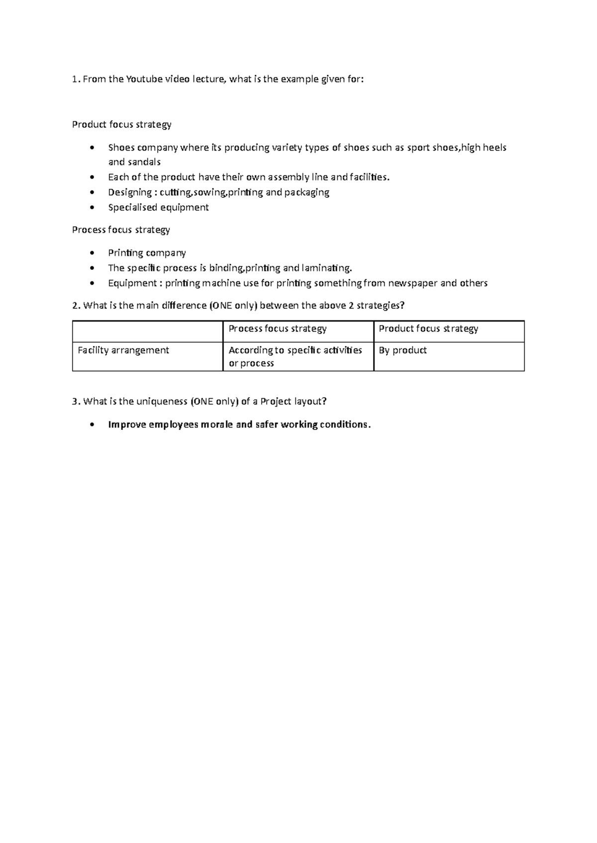 Chapter 5 MGT345 - Product vs. Process Focus Strategies Explained - Studocu