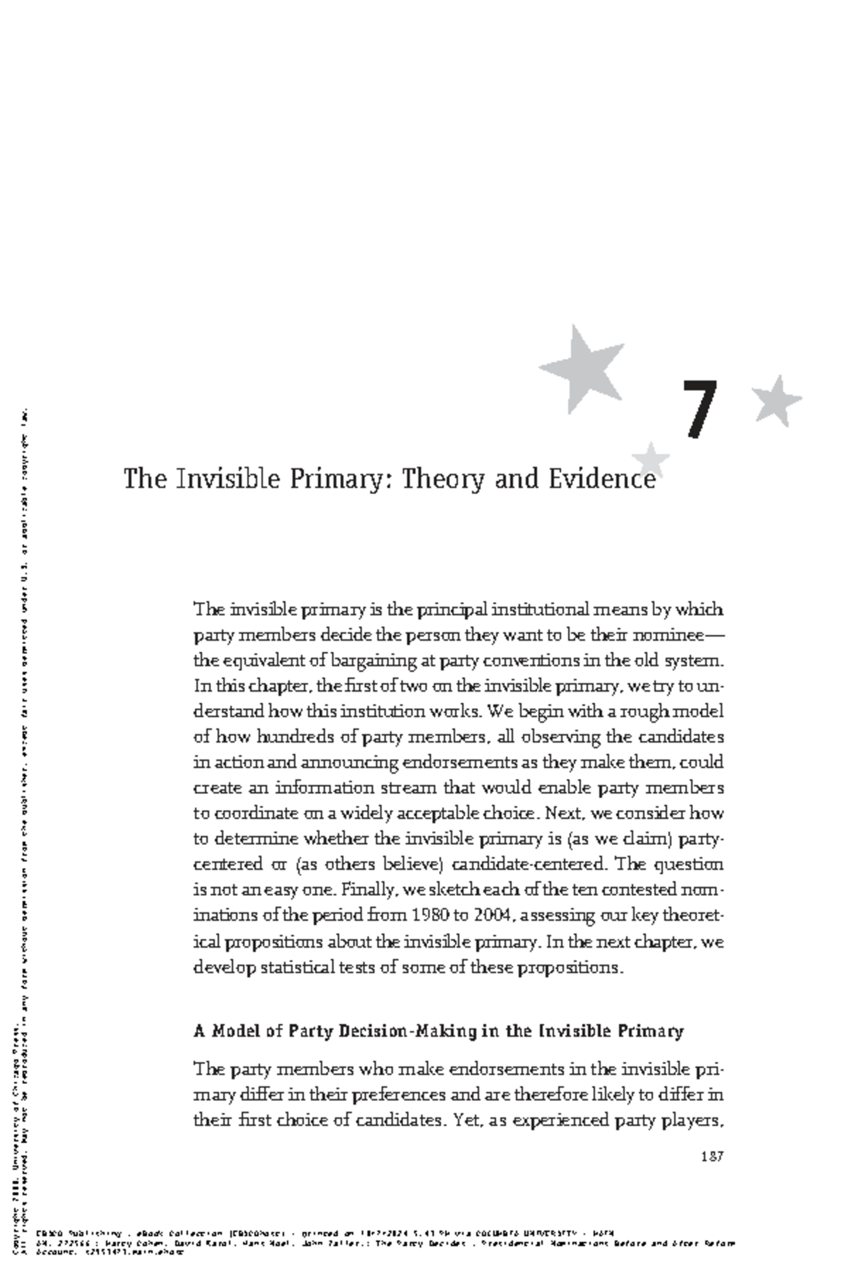 The Invisible Primary: Party Dynamics in Presidential Nominations (POL ...