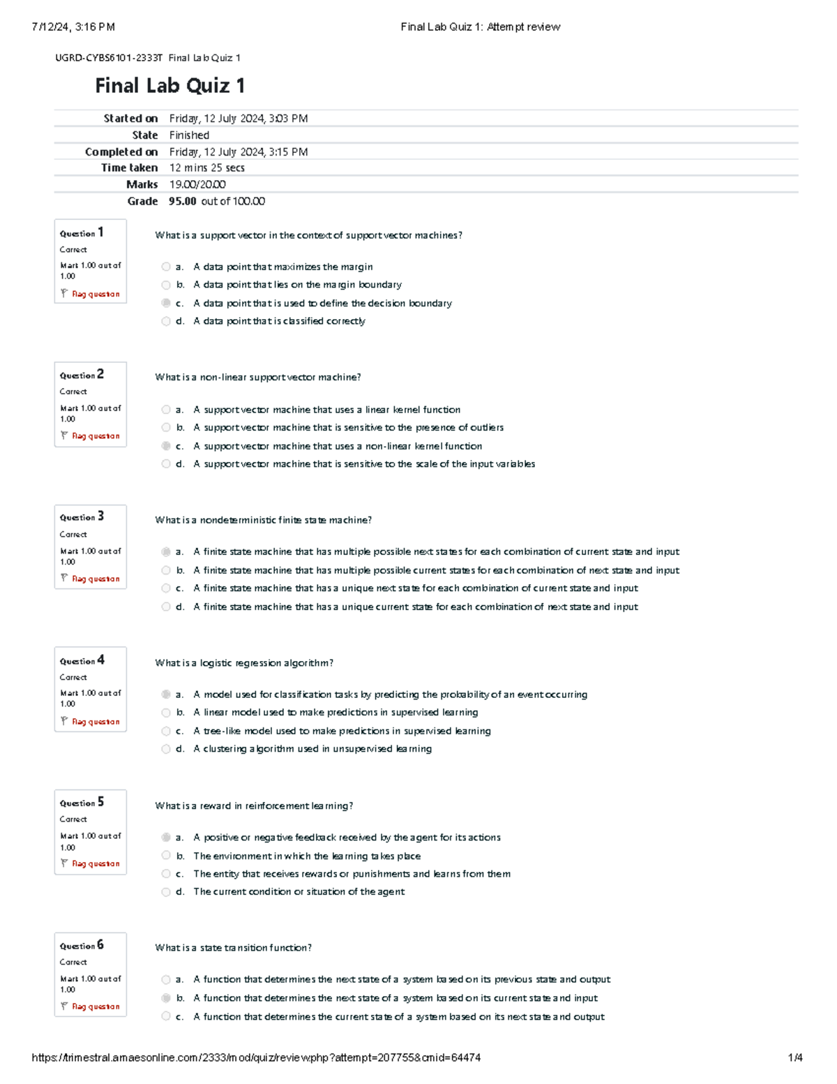 UGRD-CYBS6101-2333T Final Lab Quiz 1 Review and Answers - Studocu