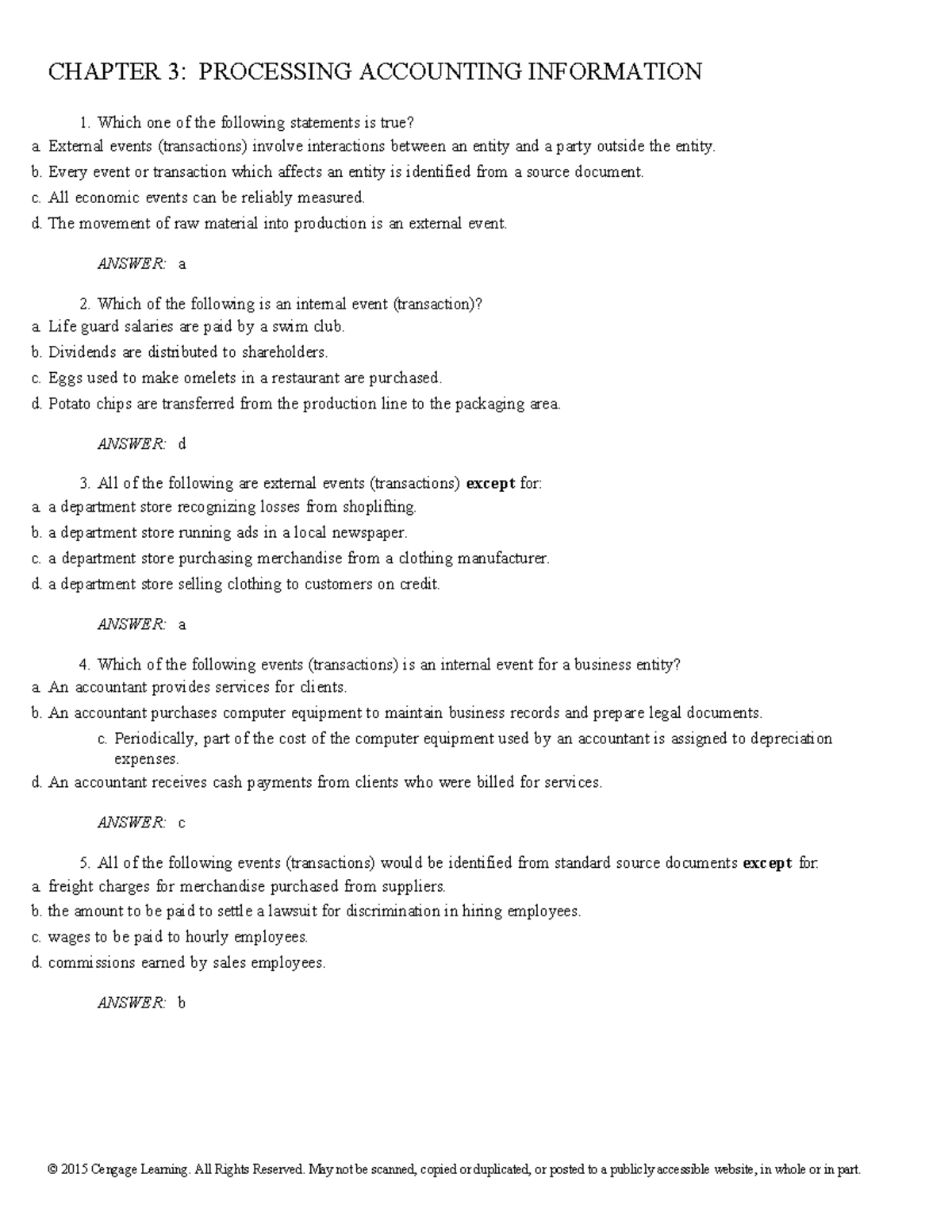 CH 03: Processing Accounting Information - Key Concepts and Questions - Studocu