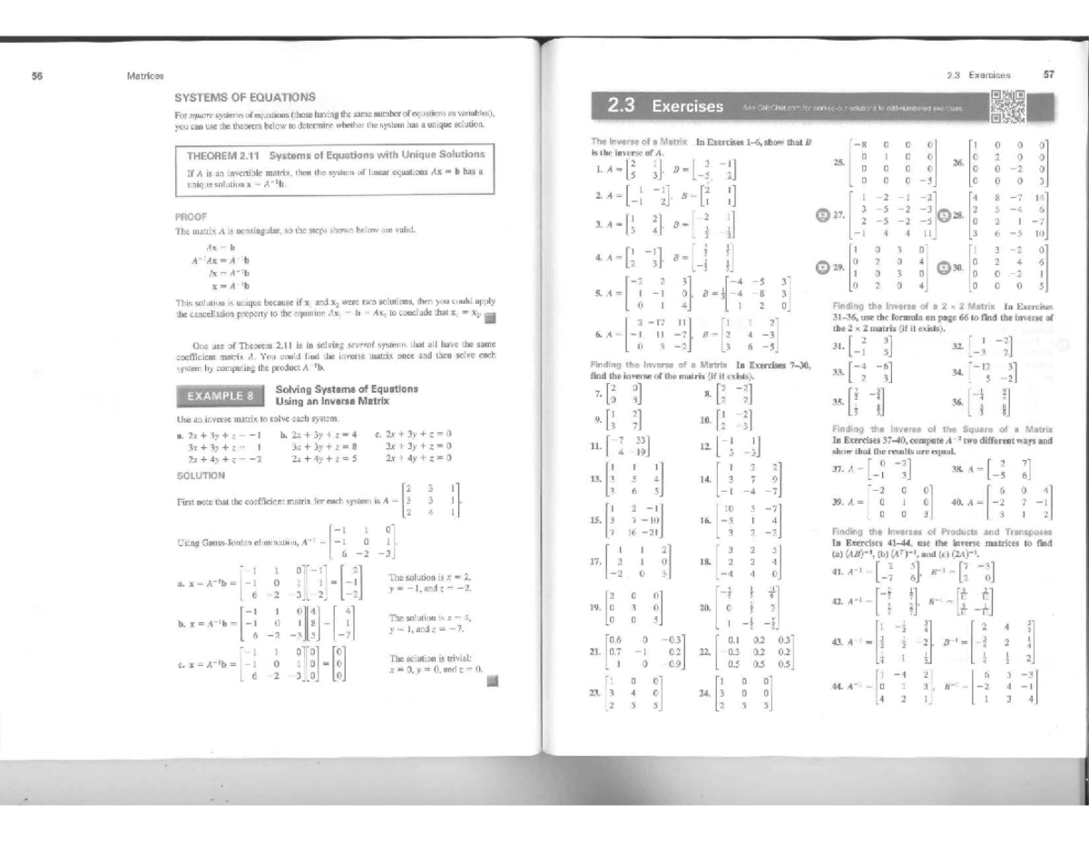 Week 7 Practical Session Problems: Systems of Equations & Matrices ...