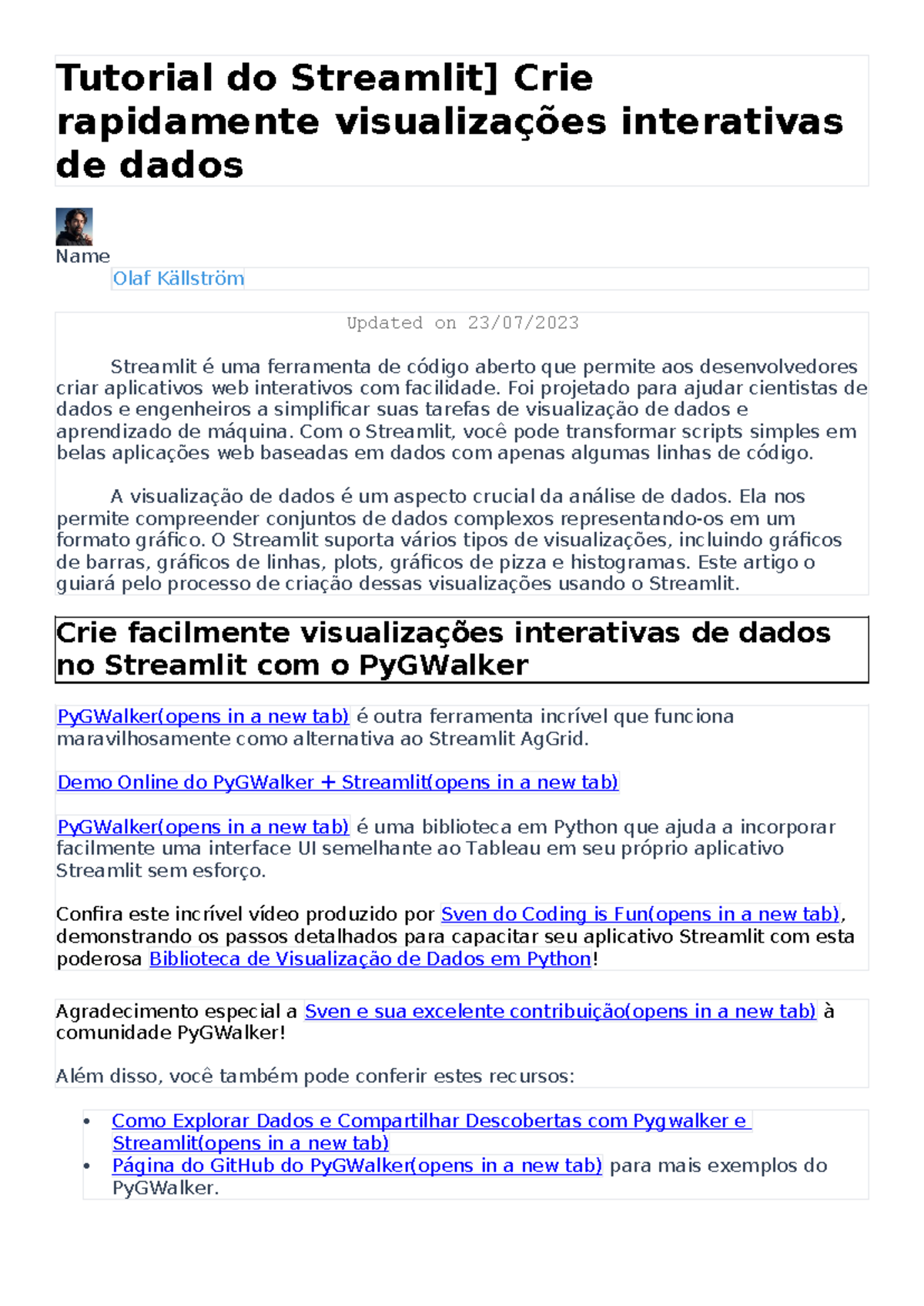 Tutorial do Streamlit: crie visualizações interativas de dados - Studocu