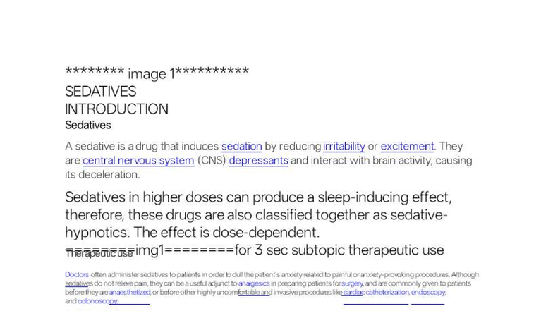 Sedatives Overview and Therapeutic Uses - PMBD 2 - Studocu