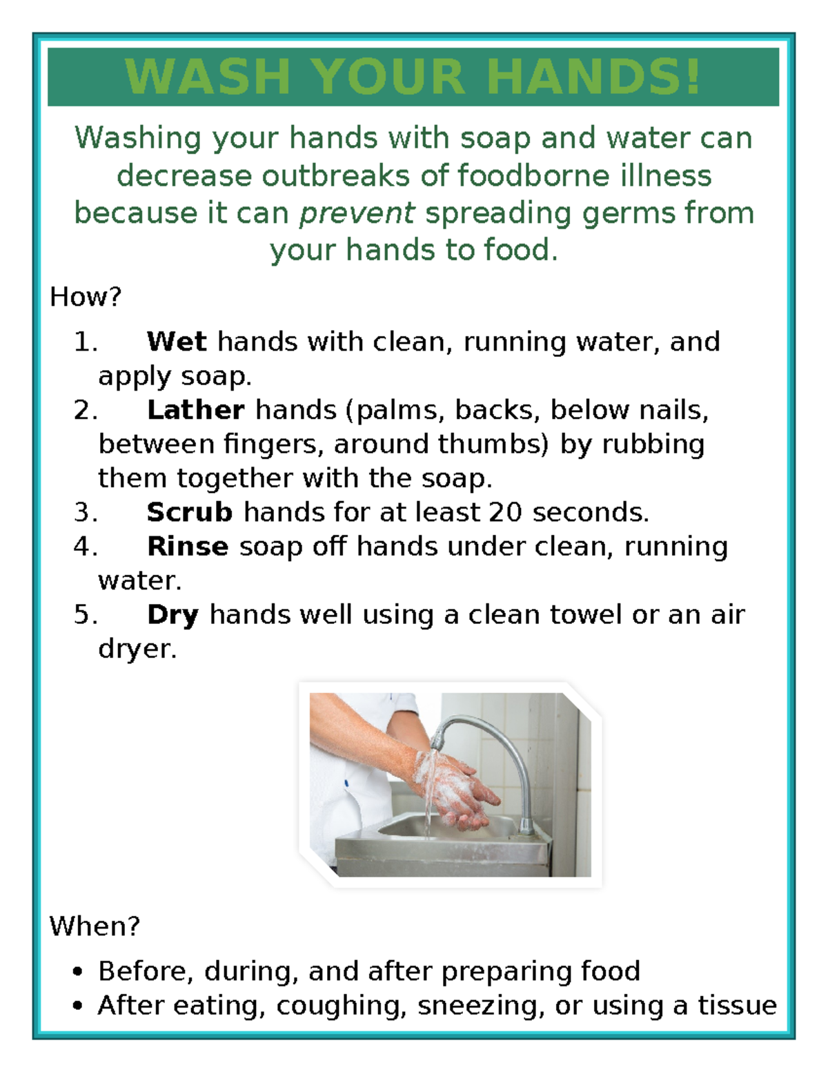SC WD 1 Wash Hands Flyer: Importance & Steps for Hygiene - Studocu