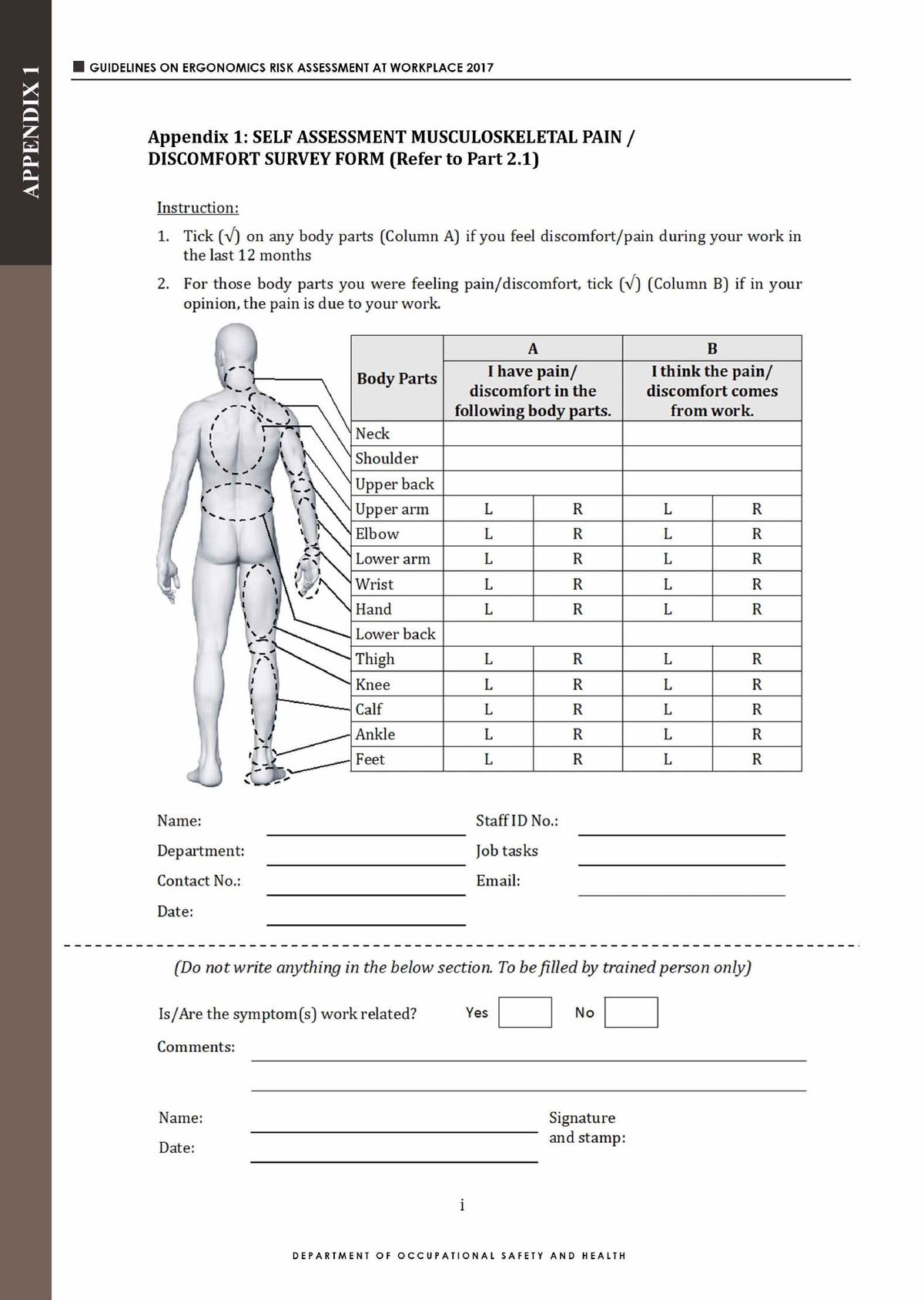 Guidelines on Ergonomics Risk Assessment (ERA) - Appendix 1 - Studocu