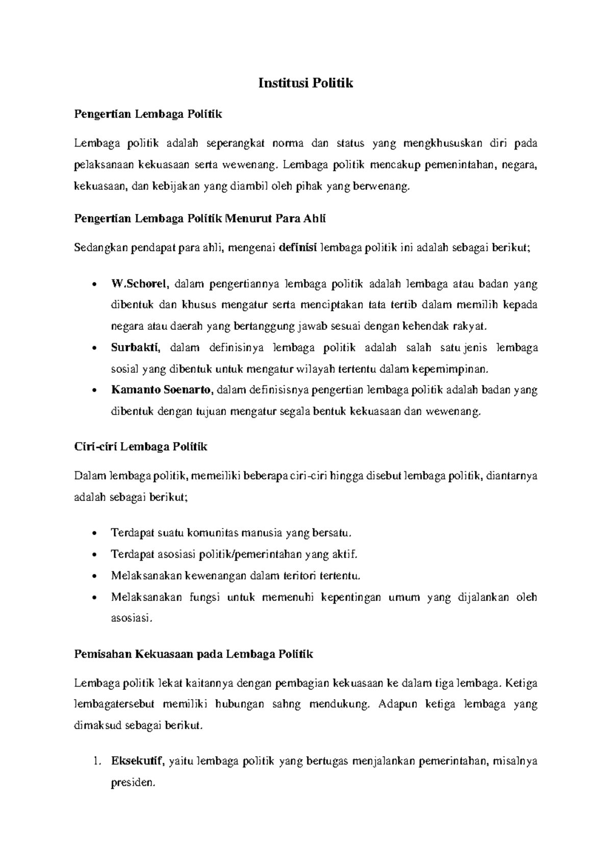 Pengertian dan Ciri-Ciri Lembaga Politik dalam Sistem Pemerintahan ...