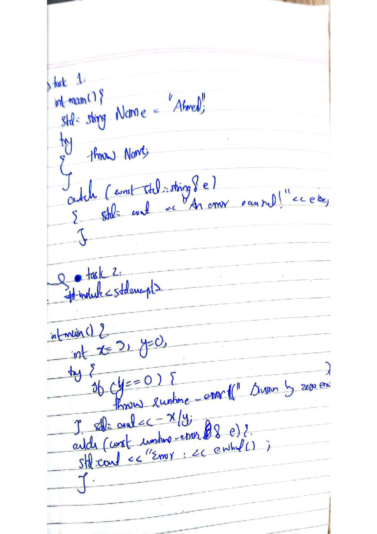 CSE 31543 Class Assignment: Exception Handling in C++ - Studocu