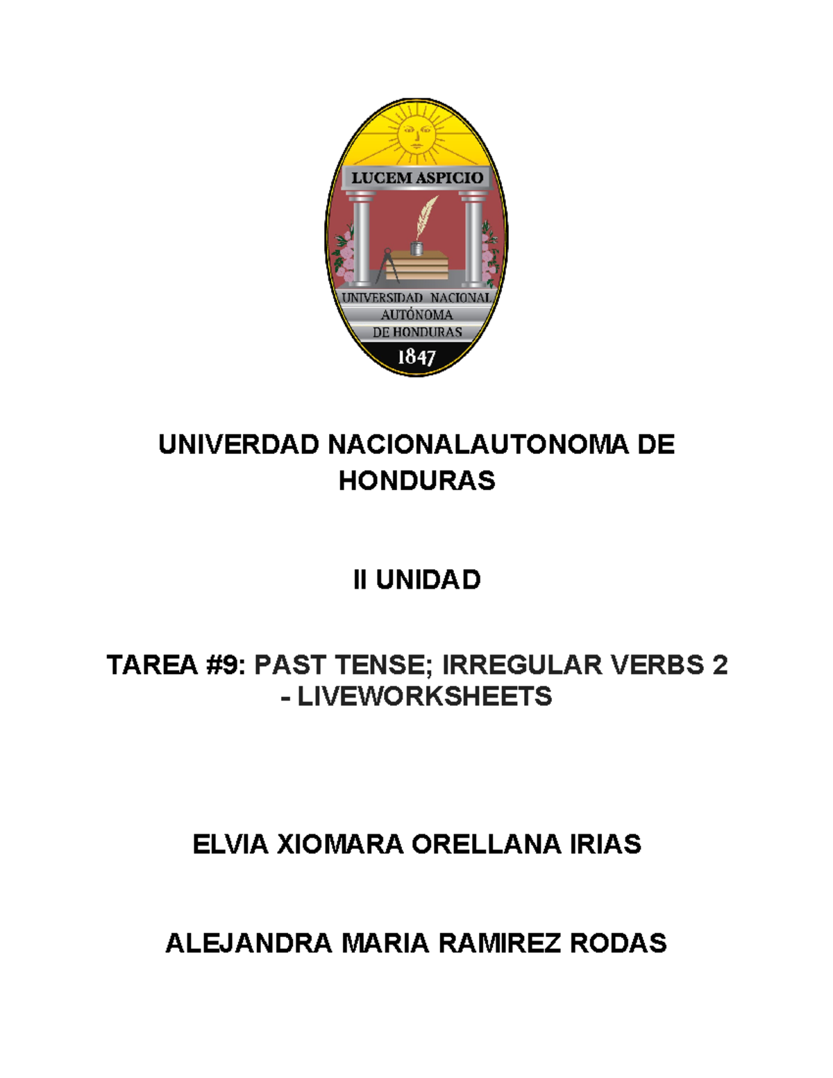 Tarea #9 PAST Tense; Irregular Verbs 2 - Liveworksheets - Ingles 3 ...