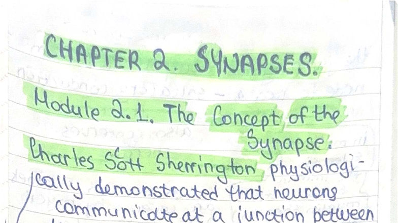 Biological Psychology 2: Chapter 2 - Synapses and Their Functions - Studocu
