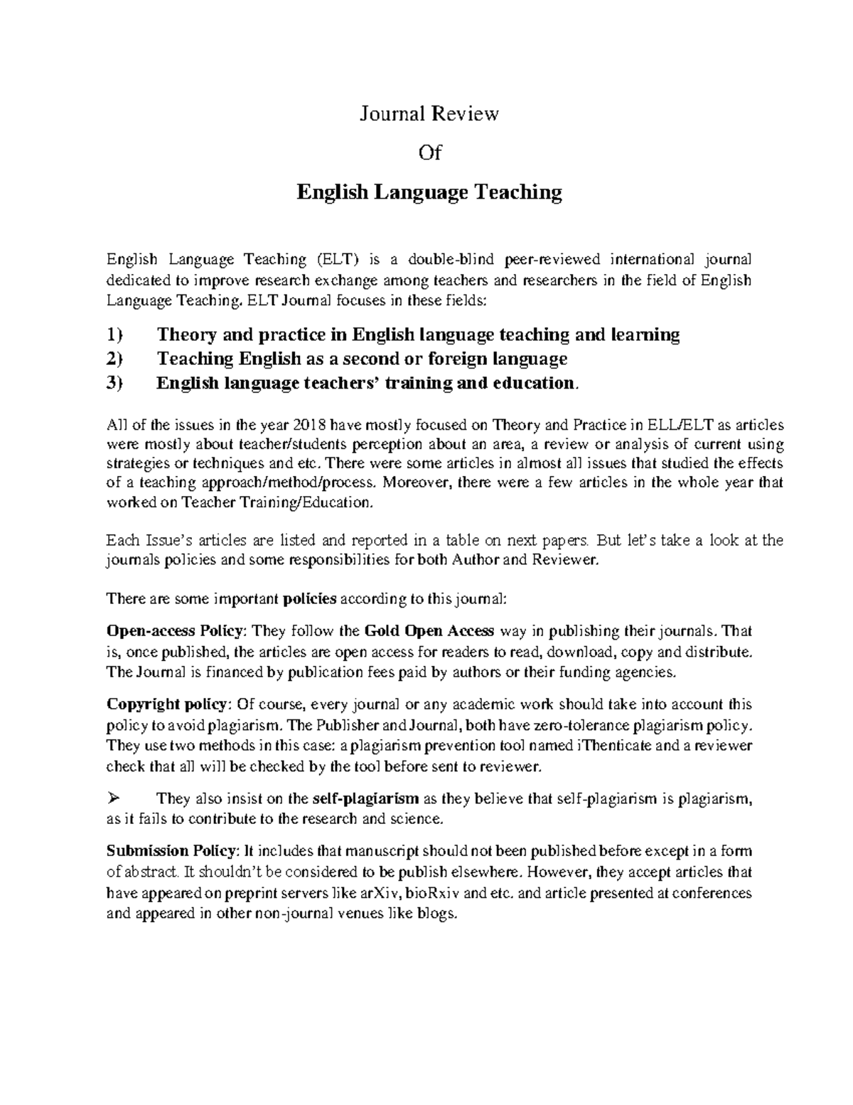 ELT Journal Review - Journal Review Of English Language Teaching ...