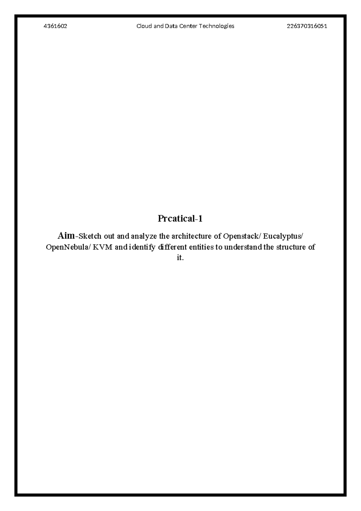 CC 1 - Analyzing the Architectures of OpenStack, Eucalyptus, and ...
