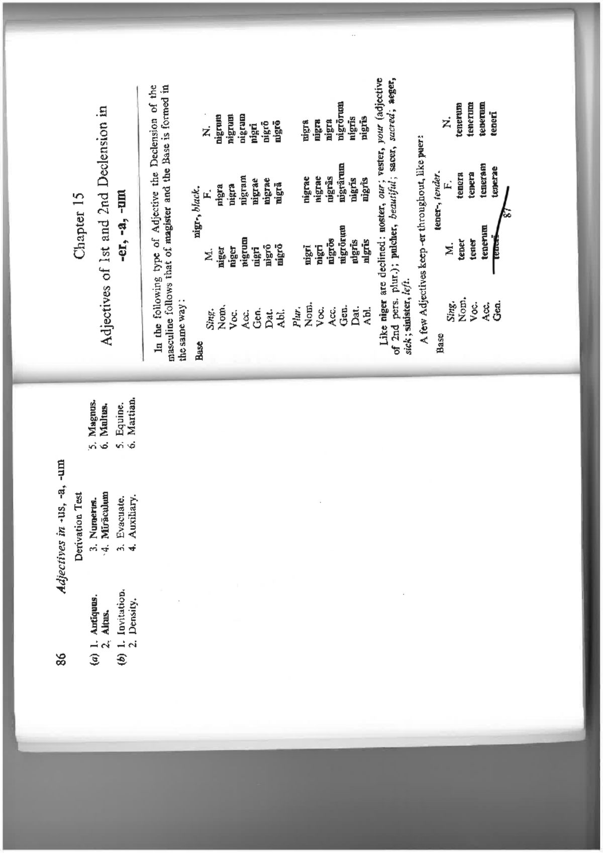 Adjectives in Derivation Test: Latin 1 Chapters 86-99 - Studocu